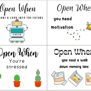 Printable Open When Envelopes - DYI Open When- Gift for Her - Printable ...