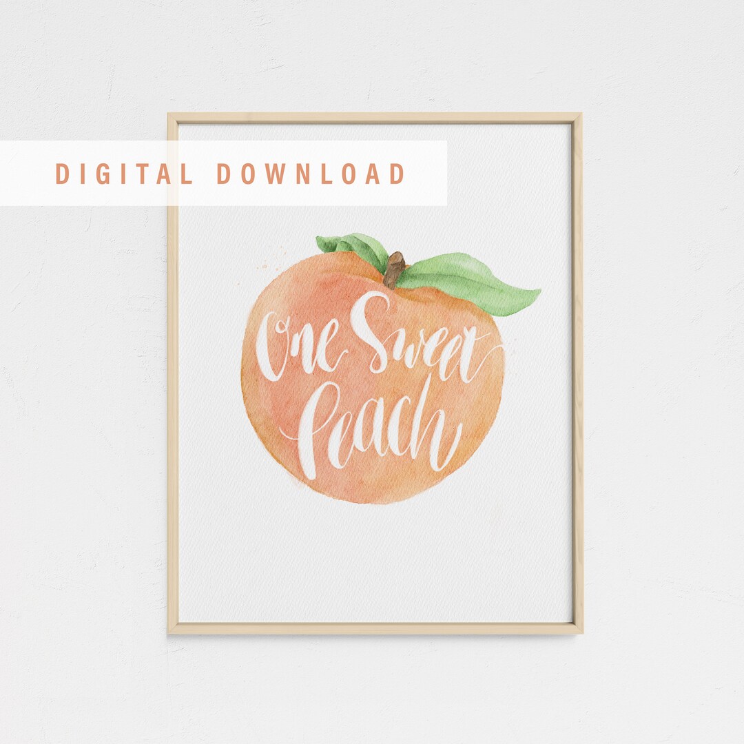 One Sweet Peach - Watercolor Print - DIGITAL DOWNLOAD - Etsy