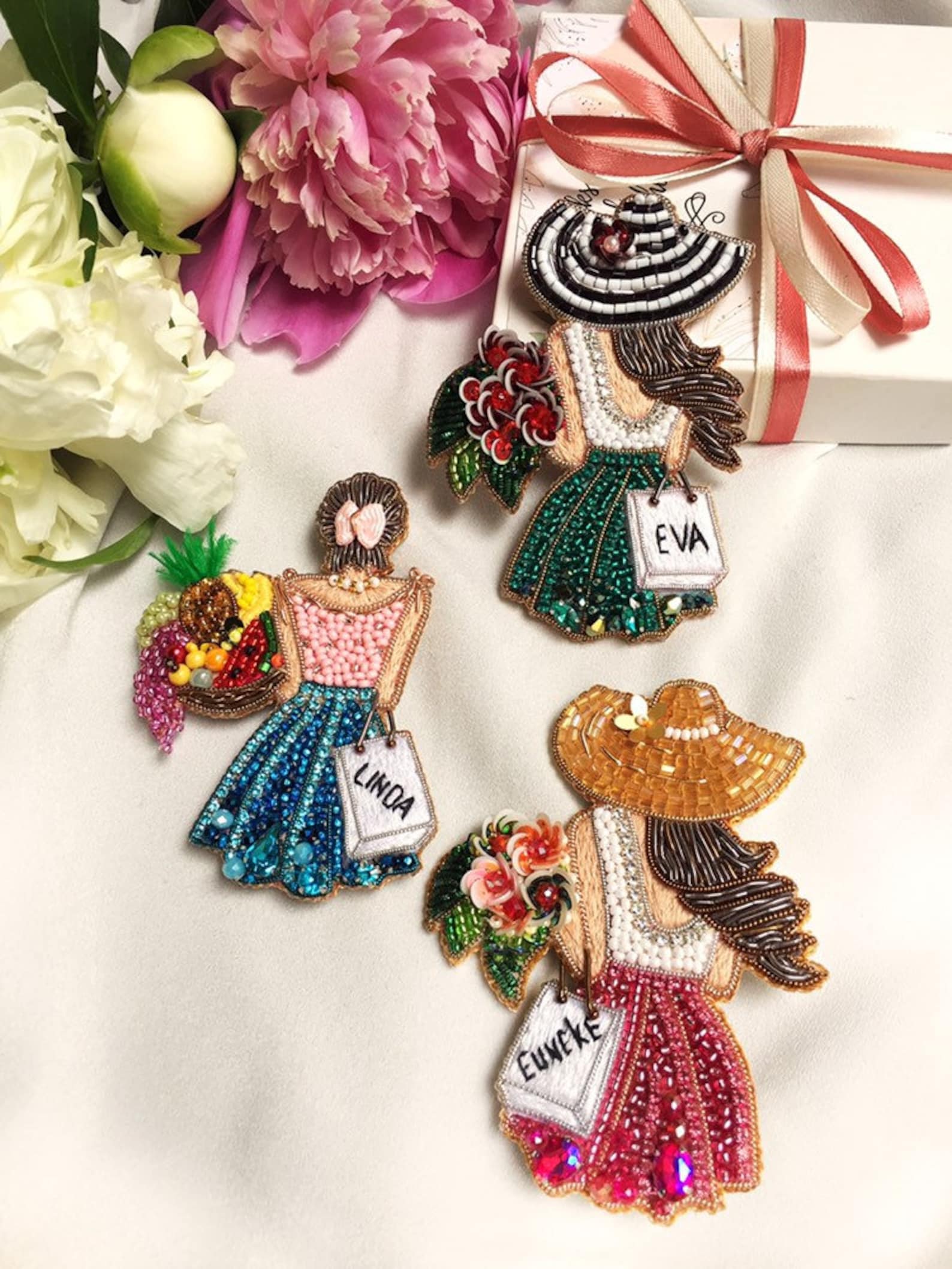 Personalized brooch gift Brooch Name girl Custom brooch | Etsy