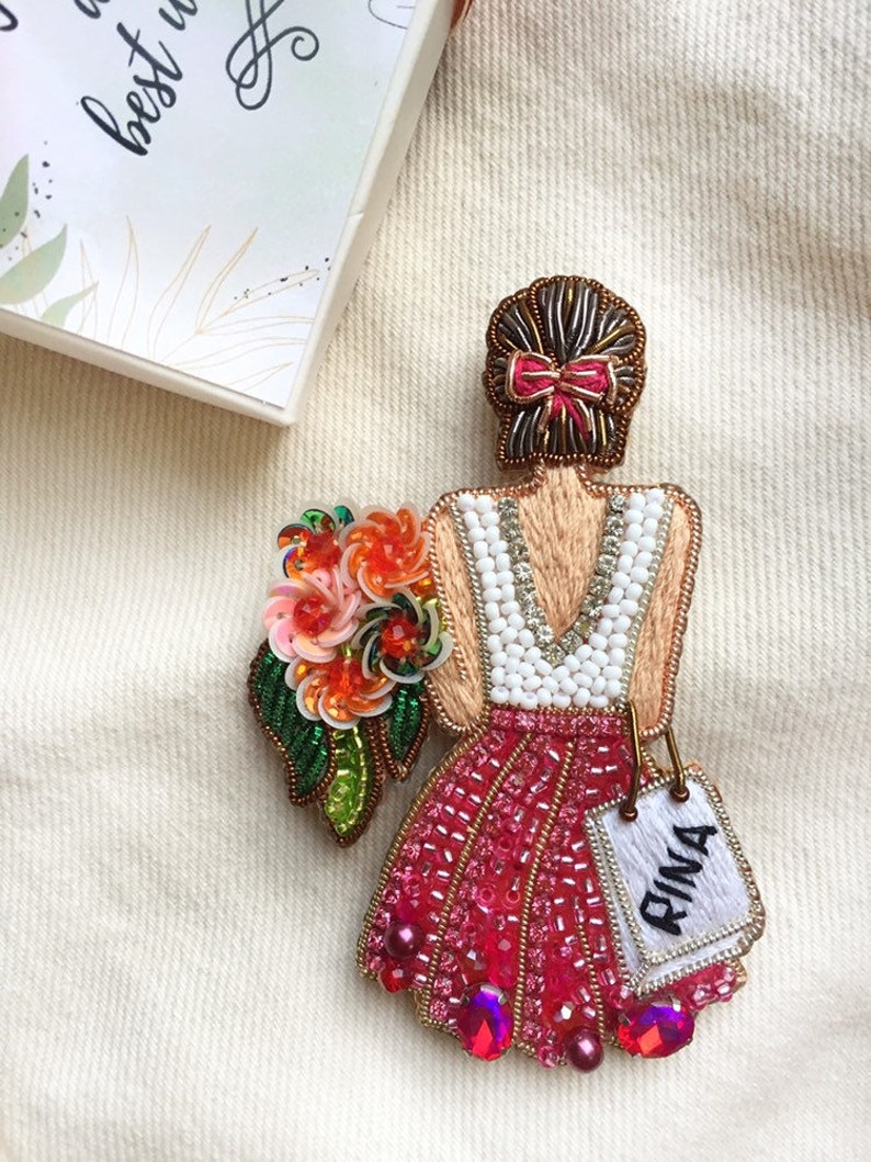 Personalized Brooch Gift, Brooch Name Girl, Custom Brooch Lady, Fruit ...