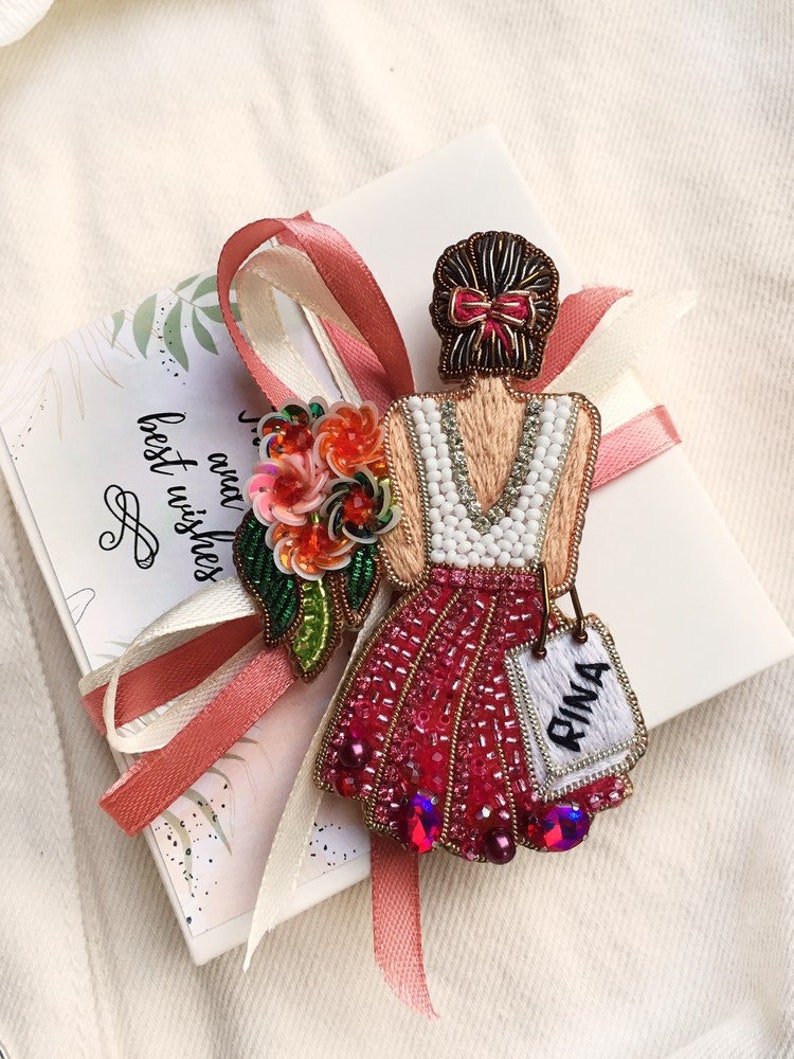 Personalized Brooch Gift, Brooch Name Girl, Custom Brooch Lady, Fruit ...