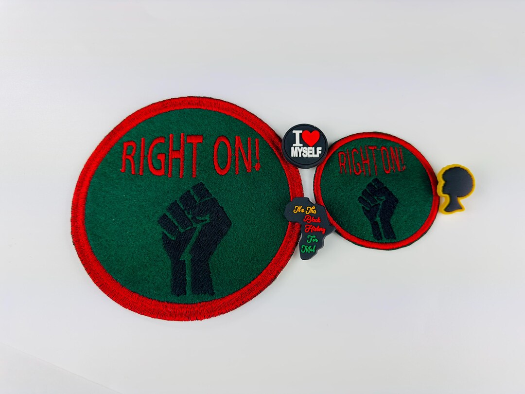 Right on Fist Embroidery Patch Set of 2. Blast From the Past, for Denim ...