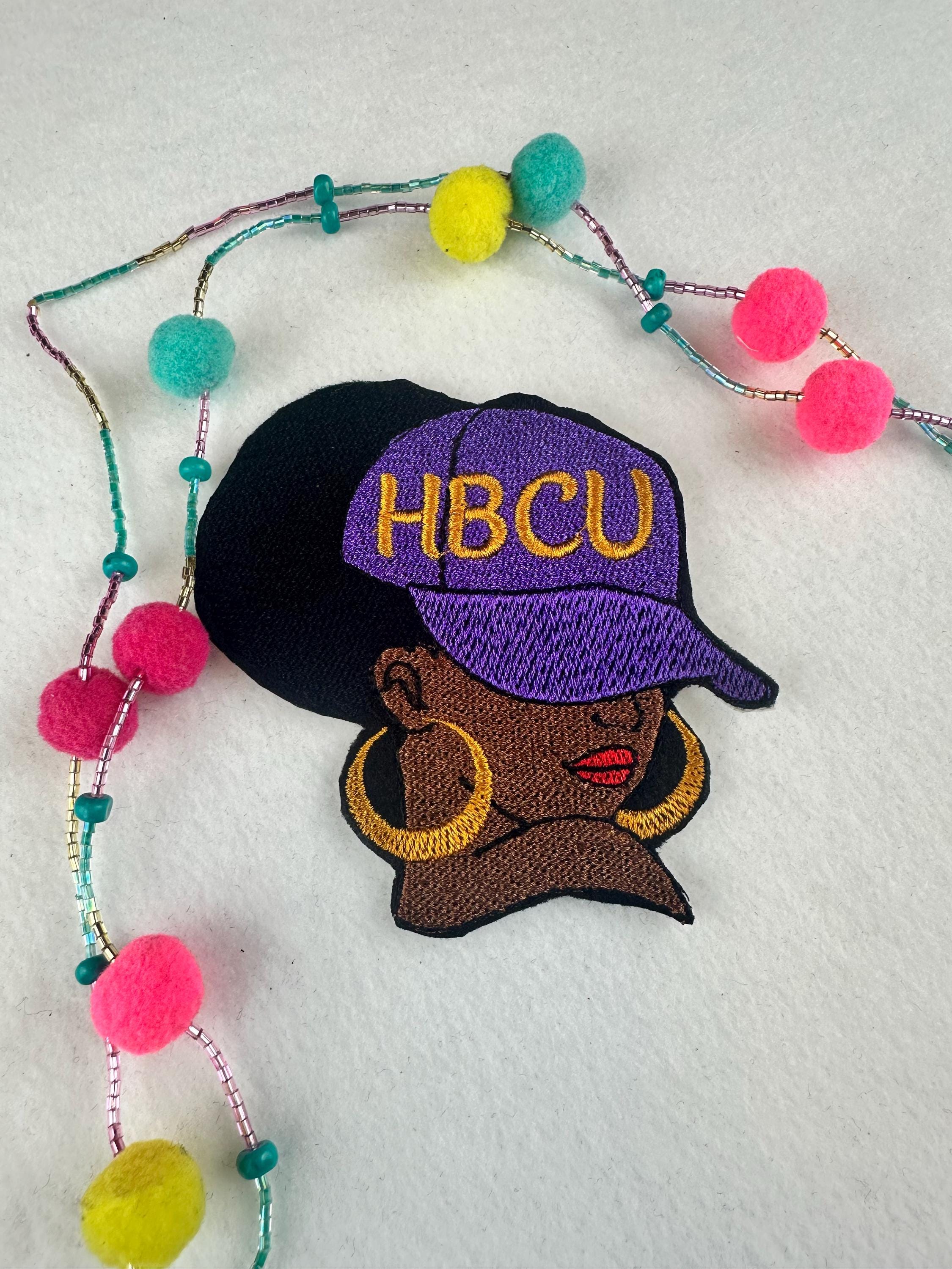 HBCU Afro Woman Embroidery Patch, 3D Black Woman Patch, Ball Cap With ...