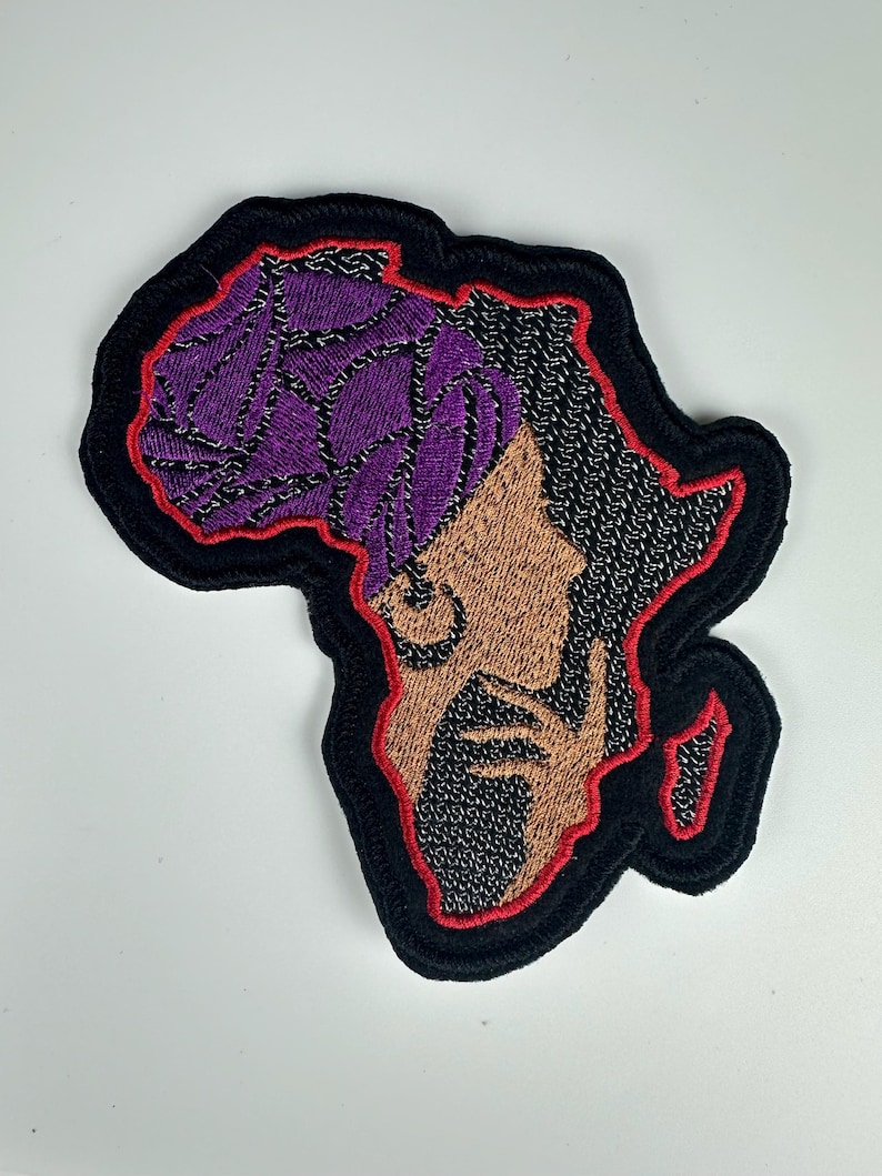African Pride Patch – Africa Shape Embroidery Patch With Woman in ...