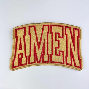 AMEN Embroidery Patch. Over 6 1/2" Patch is Sew on With Iron on ...