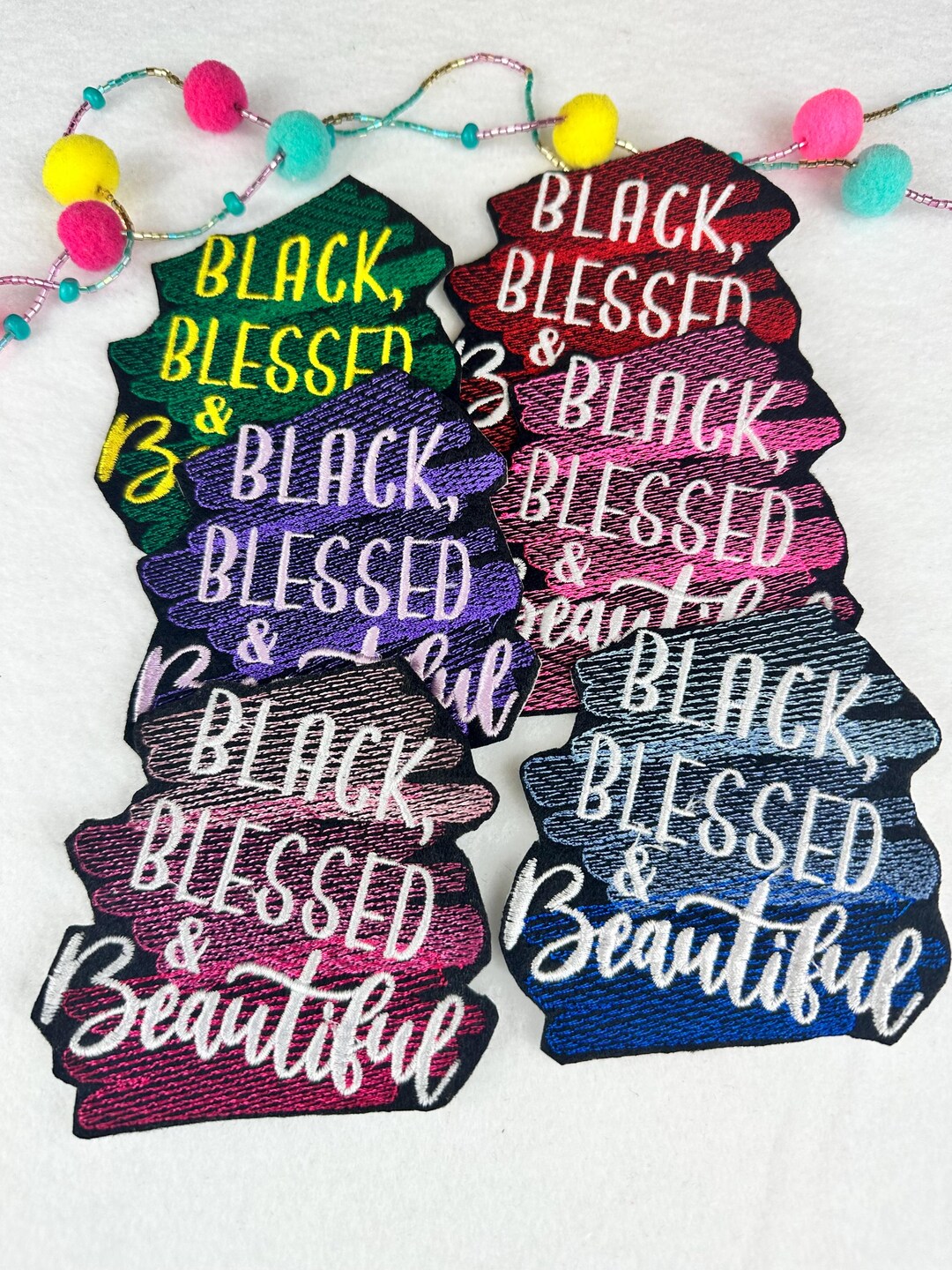 Black, Blessed & Beautiful Embroidery Patch, Faith Based Black Queen ...