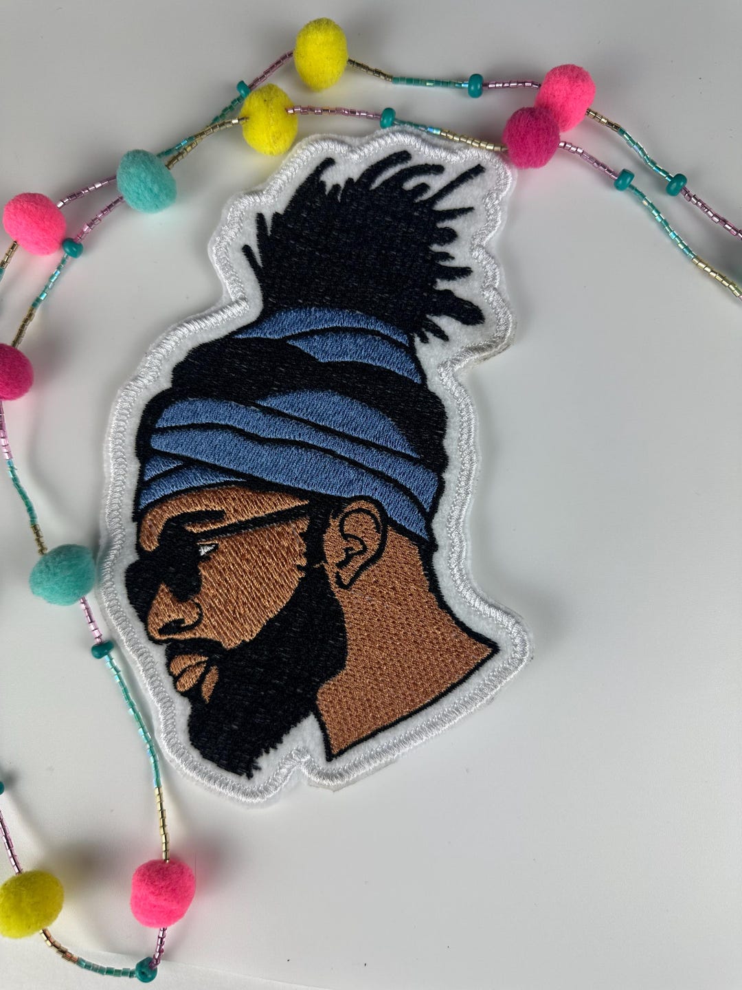 Black Man With Dreads Embroidery Patch | Bearded Man With Shades | Head ...