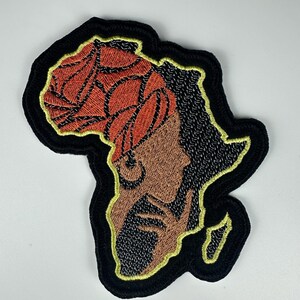African Pride Patch – Africa Shape Embroidery Patch With Woman in ...