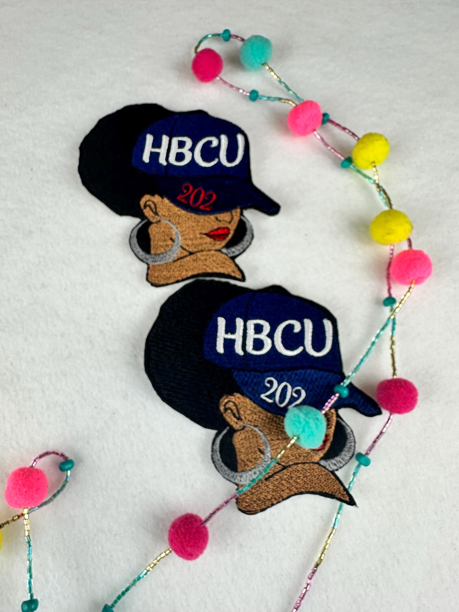 HBCU Afro Woman Embroidery Patch, 3D Black Woman Patch, Ball Cap With ...