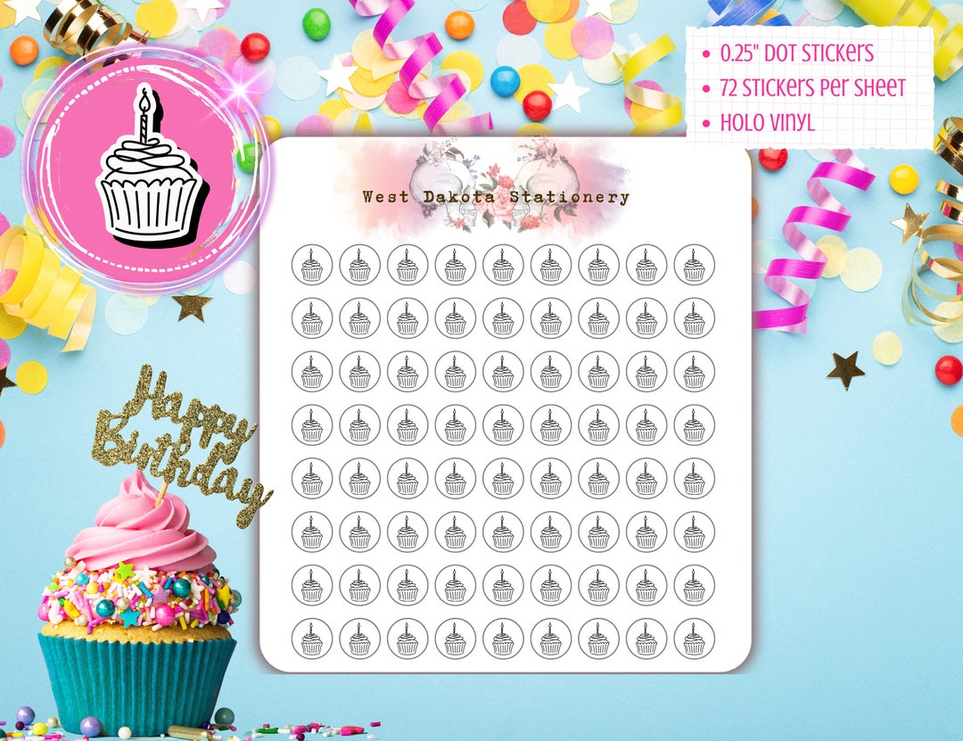 Teensy Icon Stickers With Holographic Finish - Birthday - Etsy