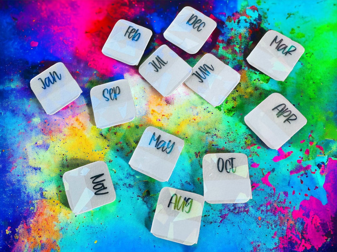 1/2" Monthly Planner Tabs - Fun Font - Etsy