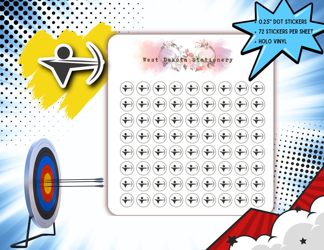 Teensy Icon Stickers With Holographic Finish - Archery - Etsy