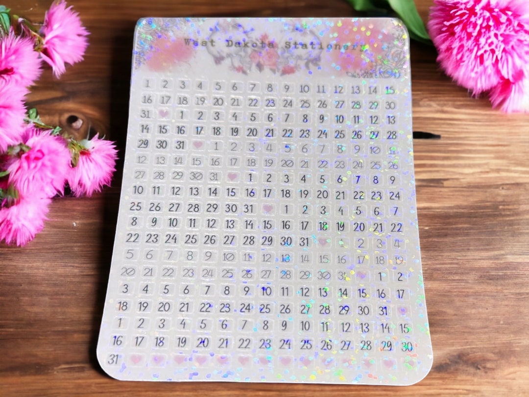 Micro Square Date Sticker Sheet - Etsy