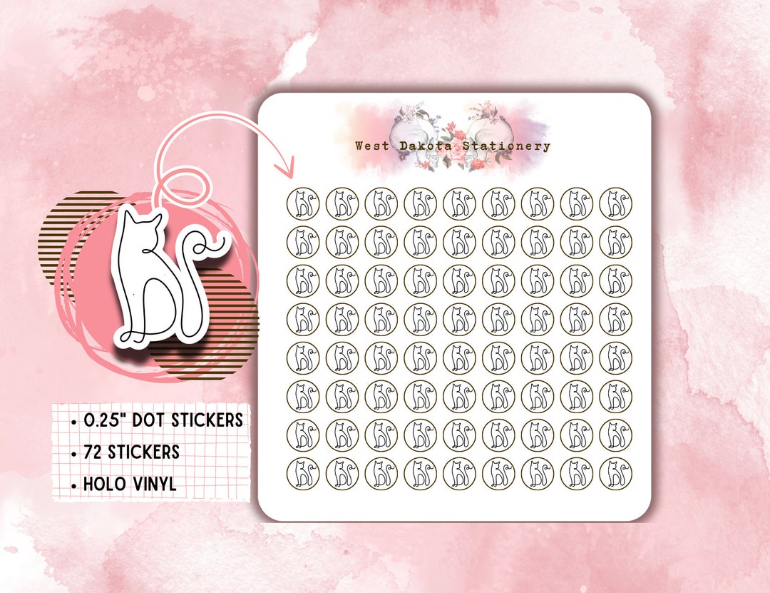 Teensy Icon Stickers With Holographic Finish - Cat - Etsy