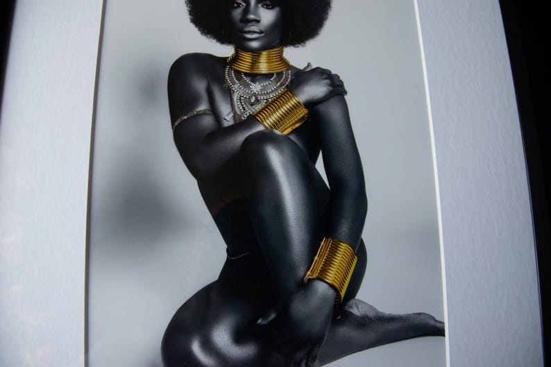Fearless Black and White Photo Print: Woman With Gold Jewelry, Framed ...
