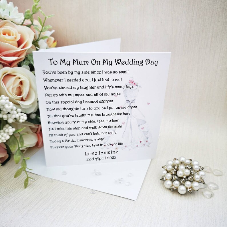 Mother of the Bride Wedding Day Card Personalised Mum Wedding - Etsy UK
