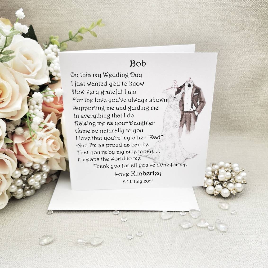 Step Father of the Bride Wedding Day Card Personalised | Etsy UK