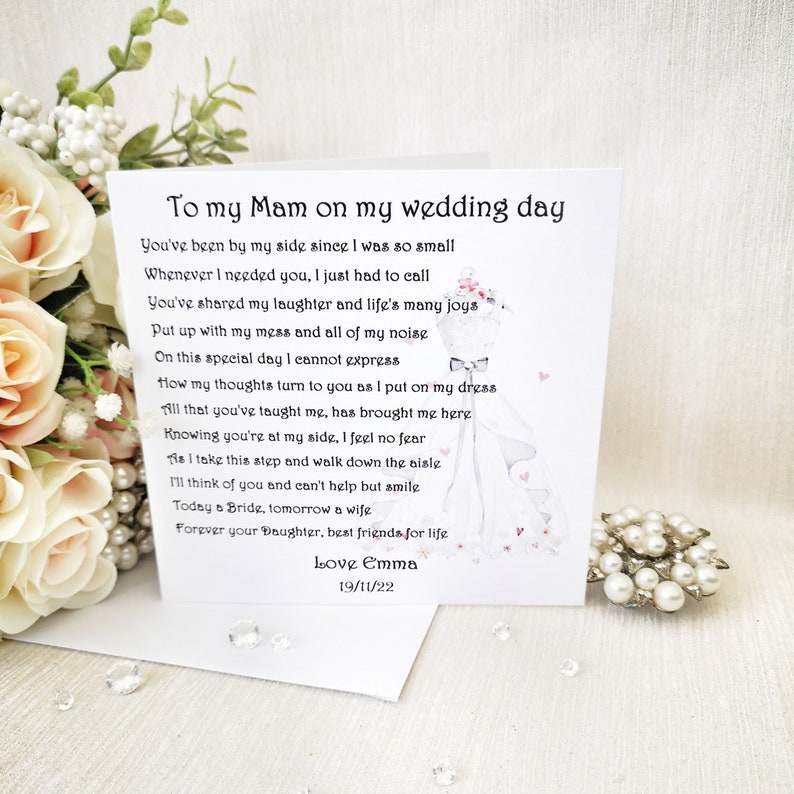 Mother of the Bride Wedding Day Card Personalised Mum Wedding - Etsy