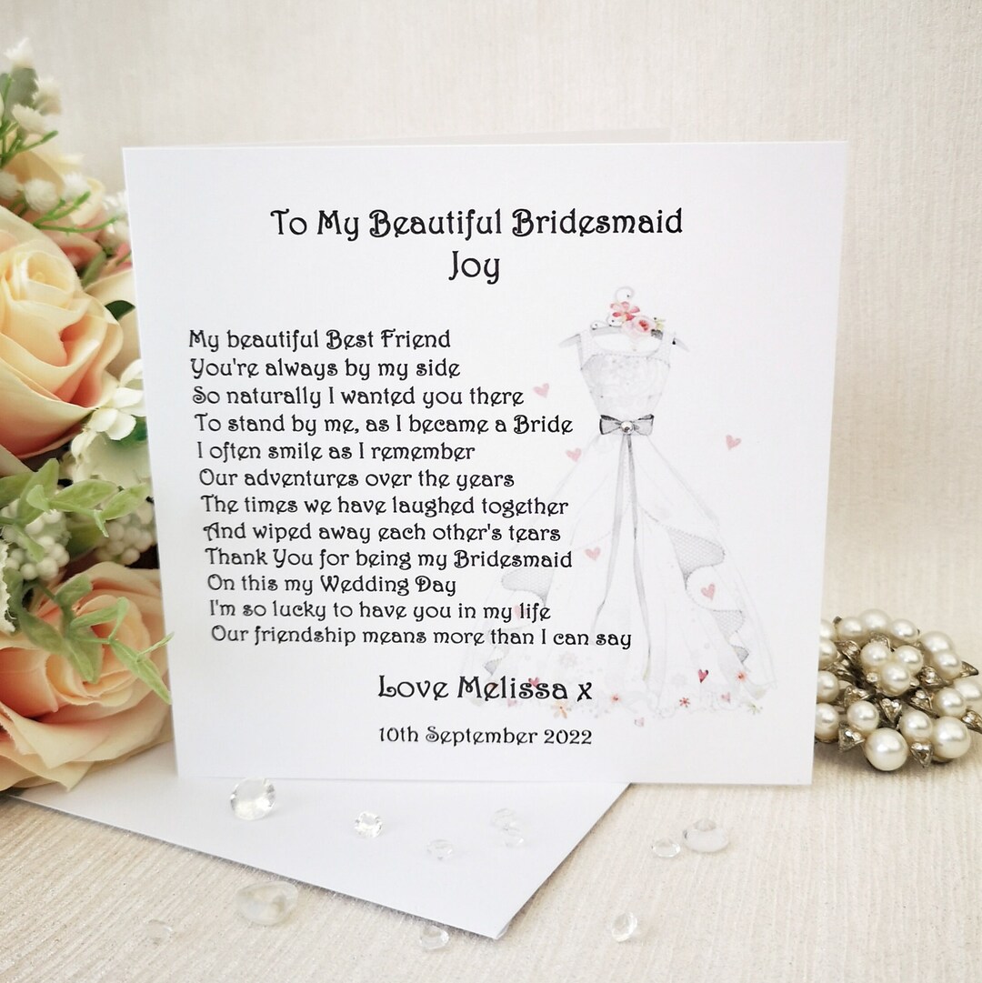 Thank You for Being My Bridesmaid Card, Bridesmaid Cards, Maid of ...