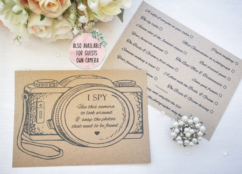 I Spy Wedding Card Game Disposable Camera Game Wedding Photo - Etsy