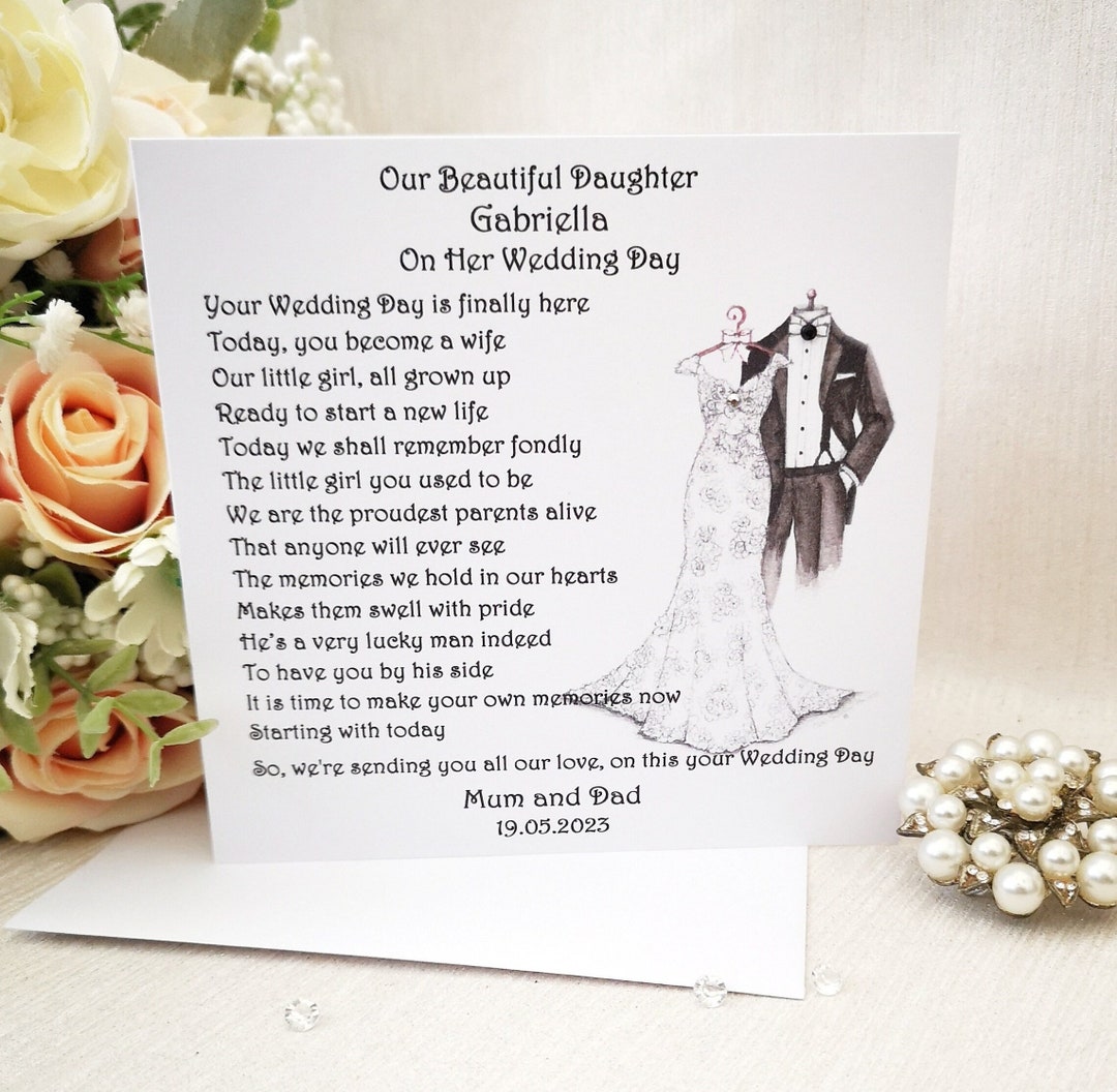 To My Daughter on Her Wedding Day, Daughter Wedding Day Card, Wedding ...