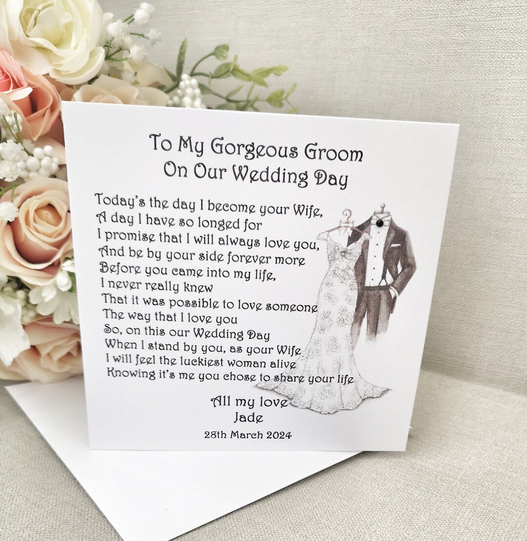 Husband to Be Wedding Day Card, Personalised Card for Groom, Card From ...
