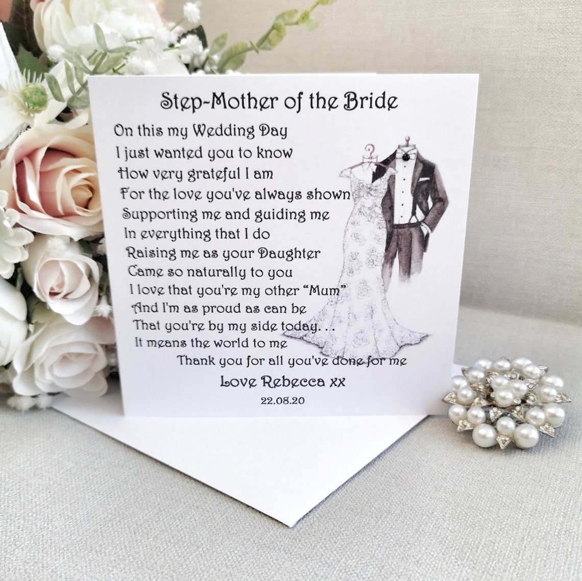 Step Father of the Bride Wedding Day Card Personalised | Etsy