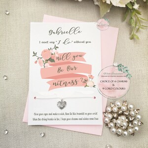 Will You Be Our Witness Wedding Card and Charm Bracelet, Wedding ...