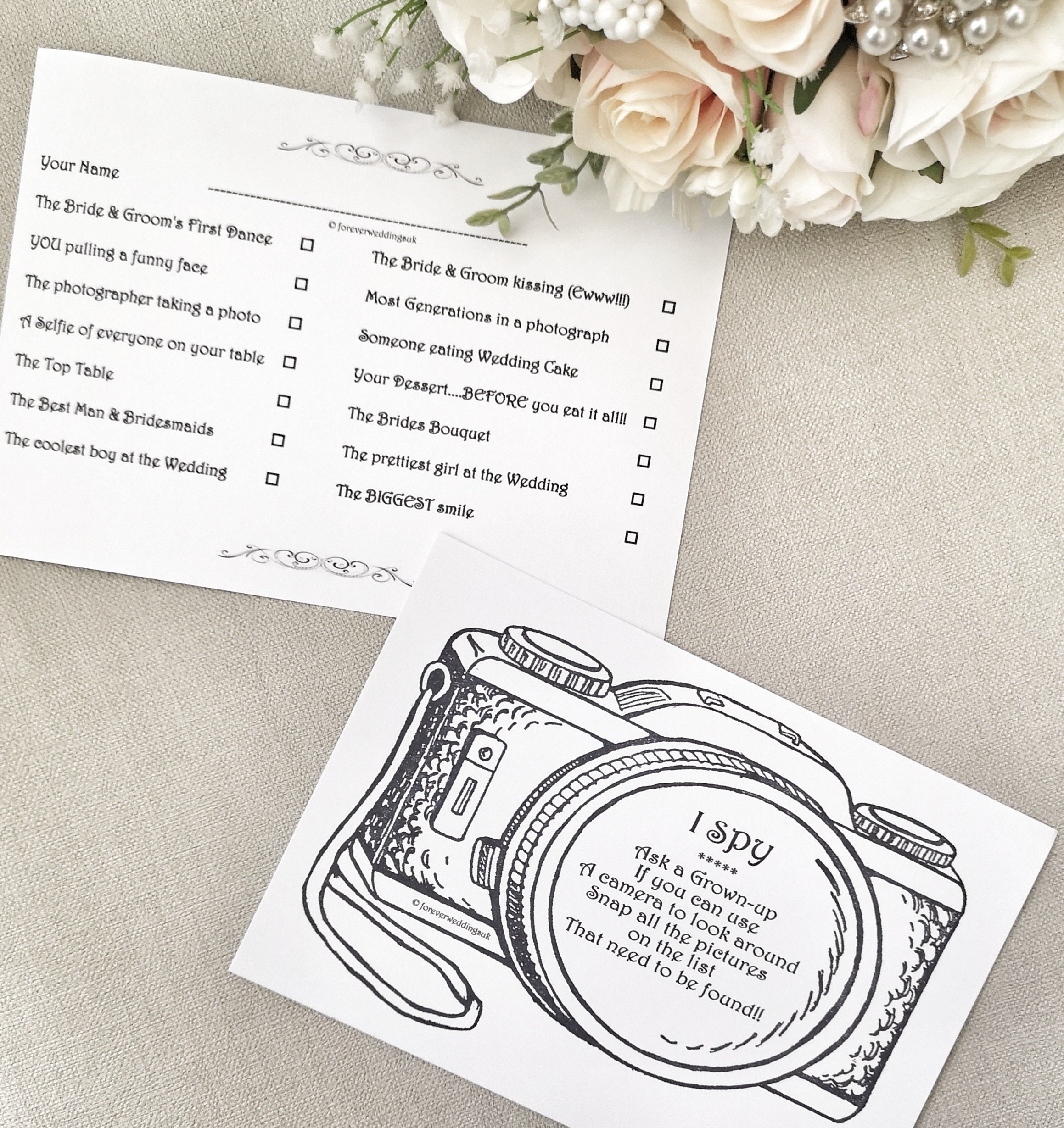 Wedding Activity Pack for Children, Wedding I Spy Cards, Available in ...