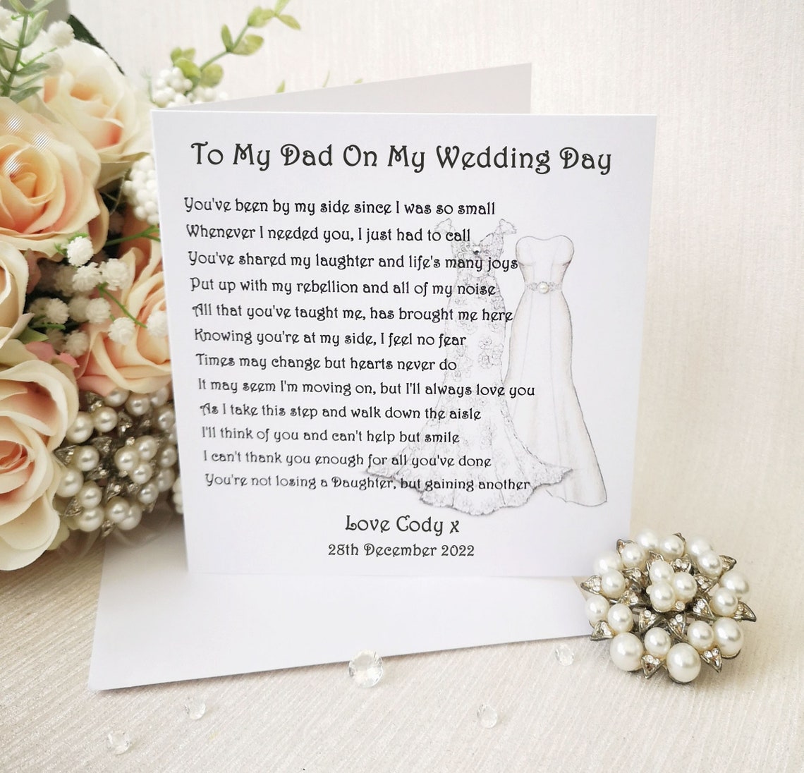 Same Sex Wedding Card To My Dad On My Wedding Day Card Two Etsy Uk