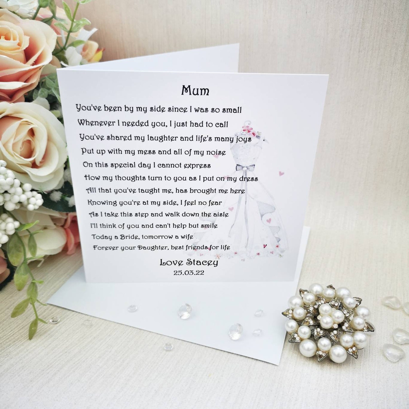 Mother of the Bride Wedding Day Card Personalised Mum Wedding - Etsy UK
