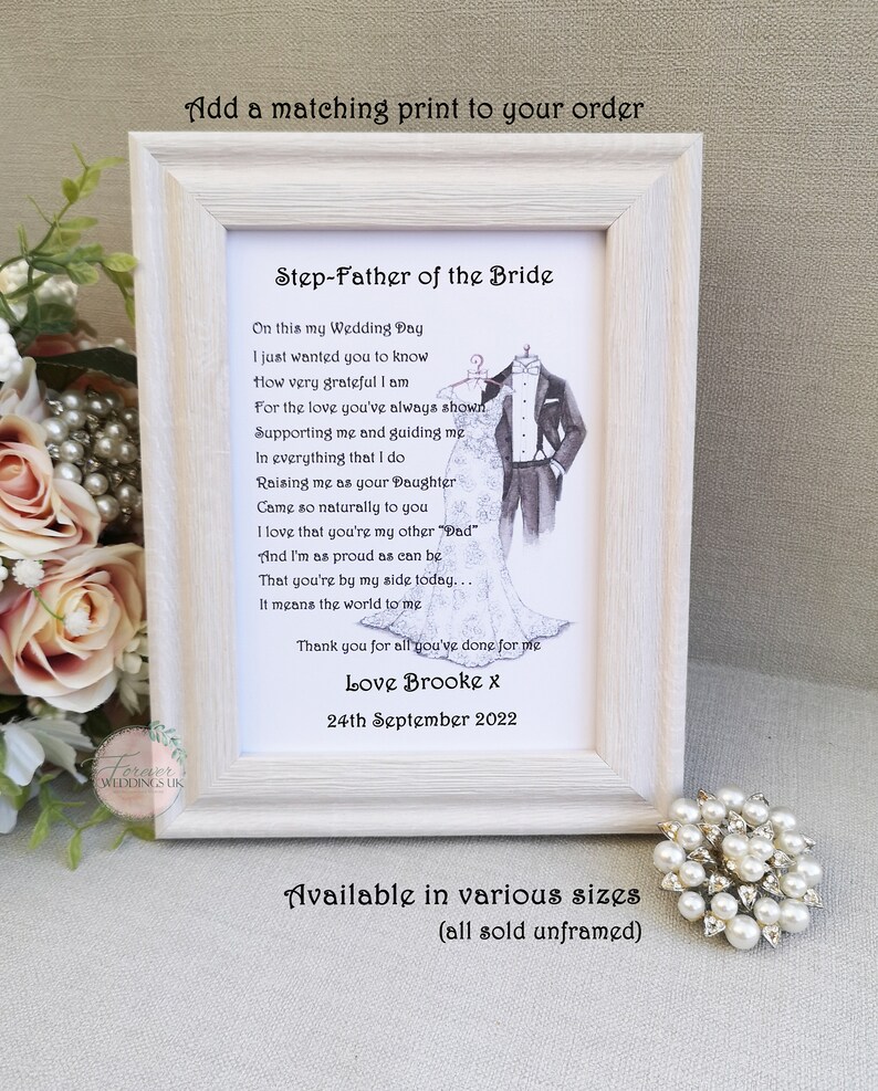Step-father of the Bride Wedding Day Card Personalised - Etsy UK