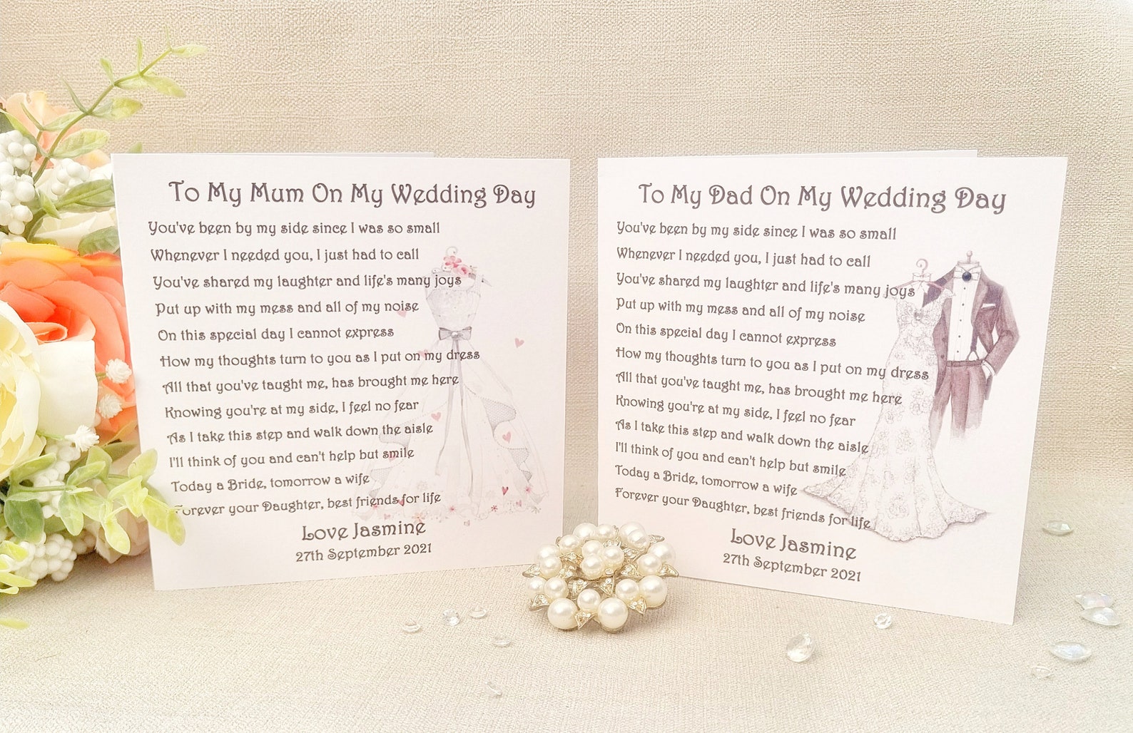 Mother of the Bride Wedding Day Card Personalised Mum Wedding | Etsy