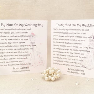 Mother of the Bride Wedding Day Card Personalised Mum Wedding | Etsy