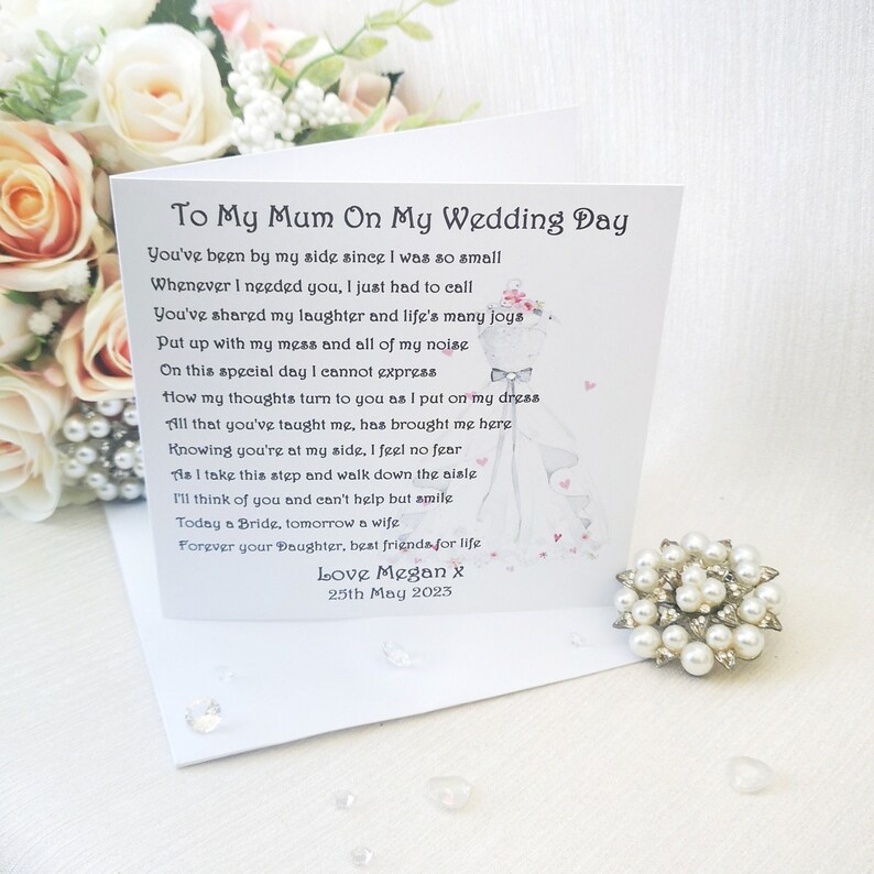 Mother of the Bride Wedding Day Card Personalised Mum Wedding - Etsy