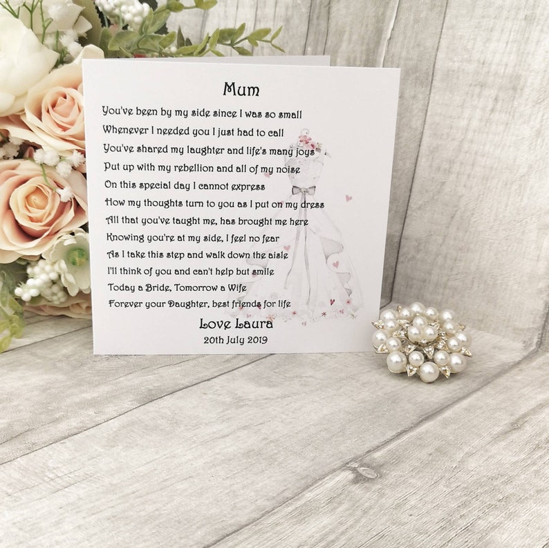 Mother of the Bride Wedding Day Card Personalised Mum | Etsy