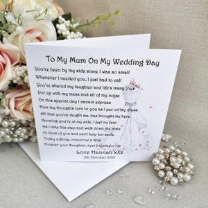 Mother of the Bride Wedding Day Card Personalised Mum Wedding | Etsy