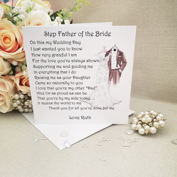 Step Father of the Bride Wedding Day Card Personalised | Etsy UK