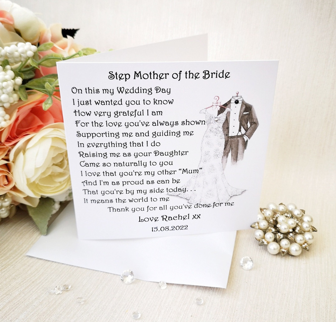 Step Mother of the Bride Wedding Day Card on My Wedding Day - Etsy