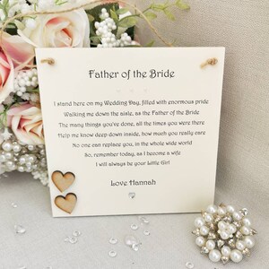 Father of the Bride Wedding Gift, Personalised Poem Dad Gift From Bride ...