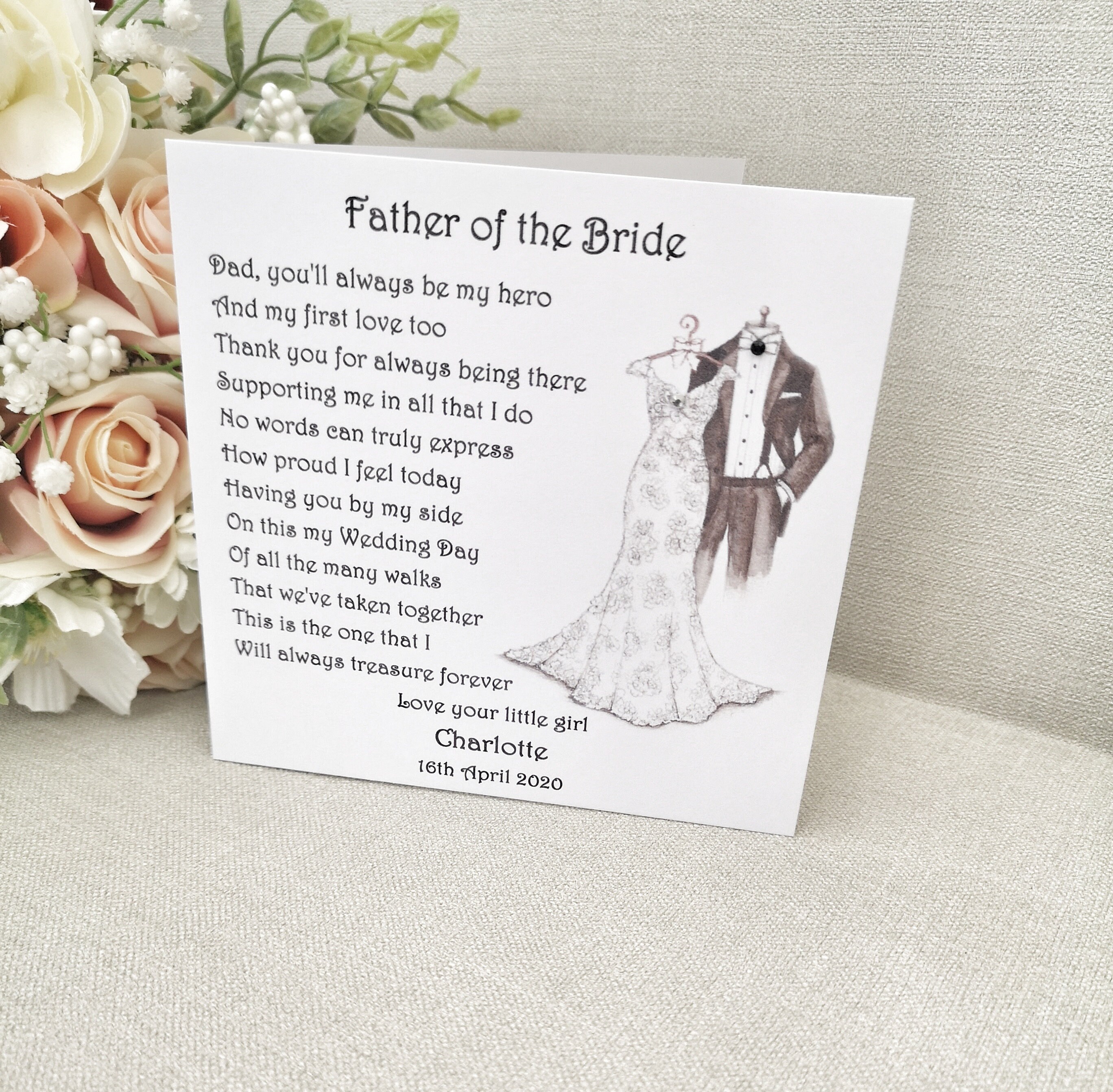 Father of the Bride Wedding Card Personalised Father of the | Etsy