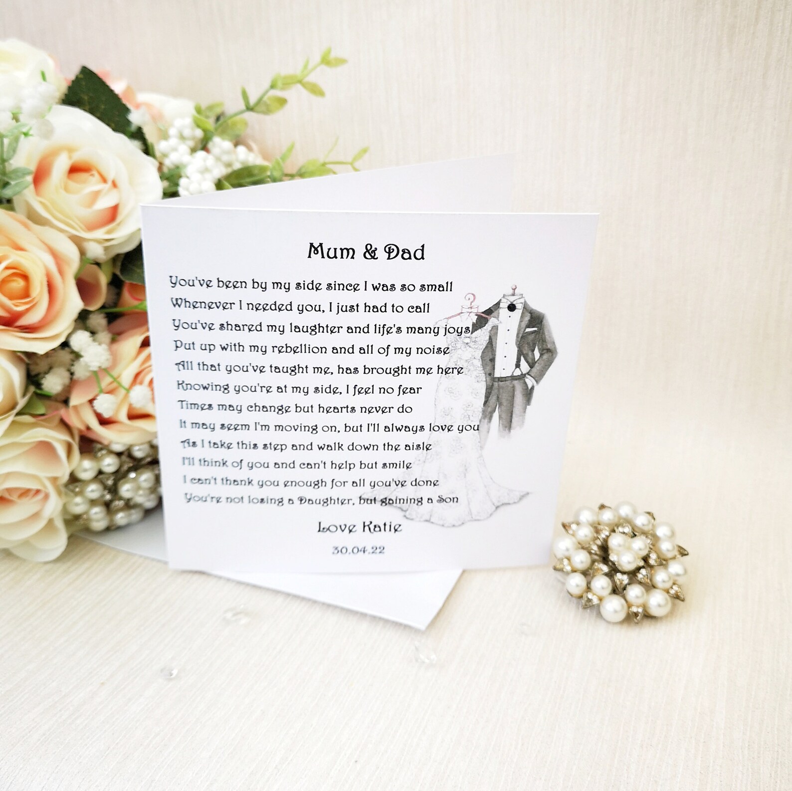 Mother of the Bride Wedding Day Card Personalised Mum Wedding - Etsy UK