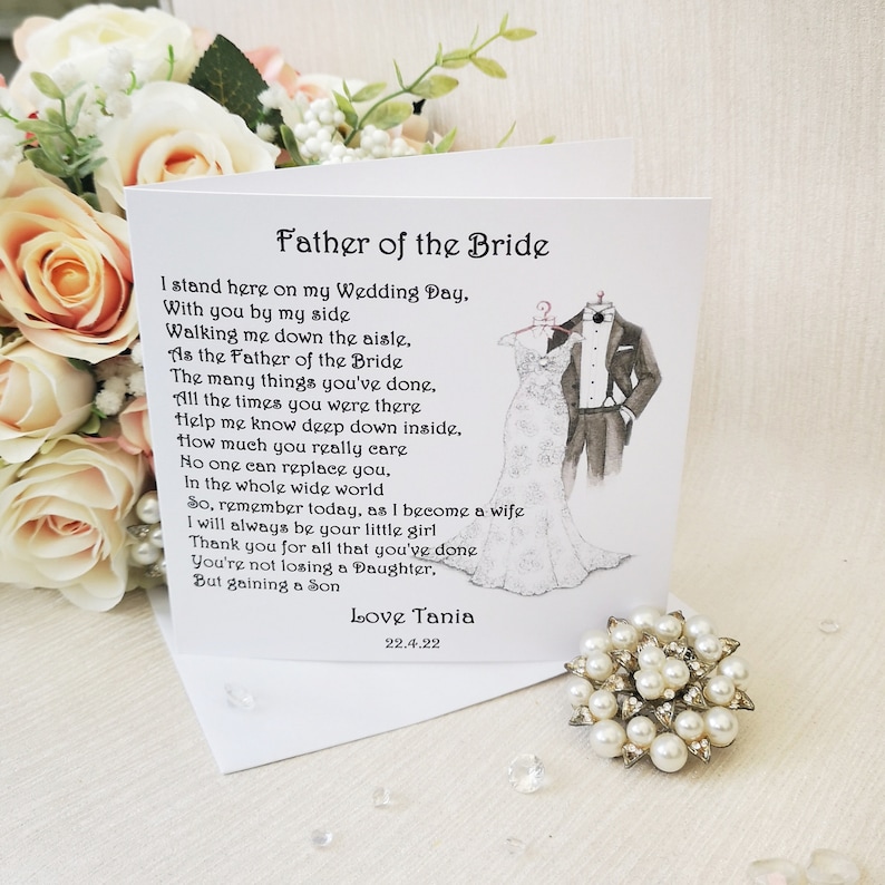 To Dad on My Wedding Day Card Father of the Bride Wedding Day - Etsy UK