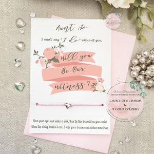 Will You Be Our Witness Wedding Card and Charm Bracelet, Wedding ...