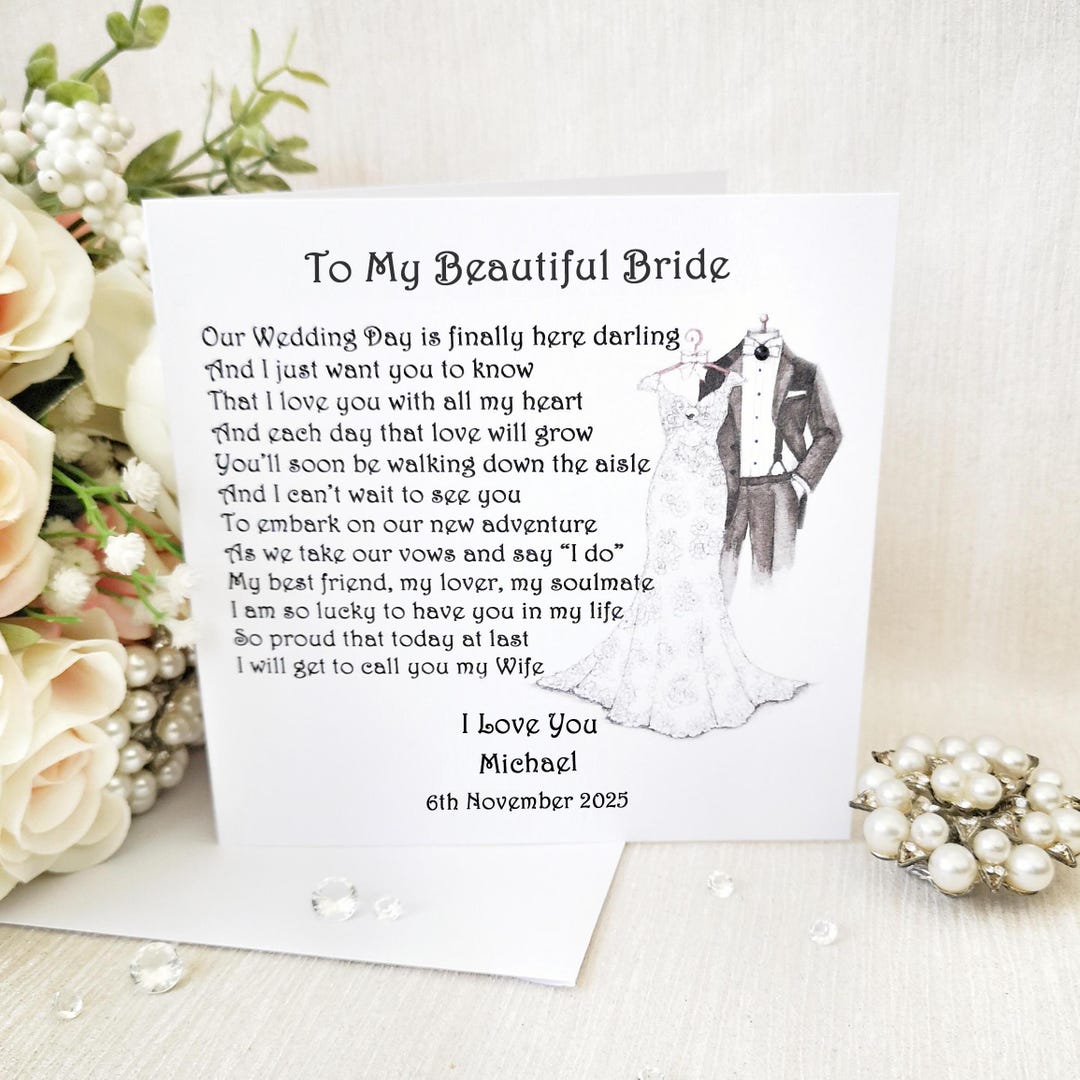 Wife Wedding Day Card, Bride From Groom Card, to My Bride on Our ...