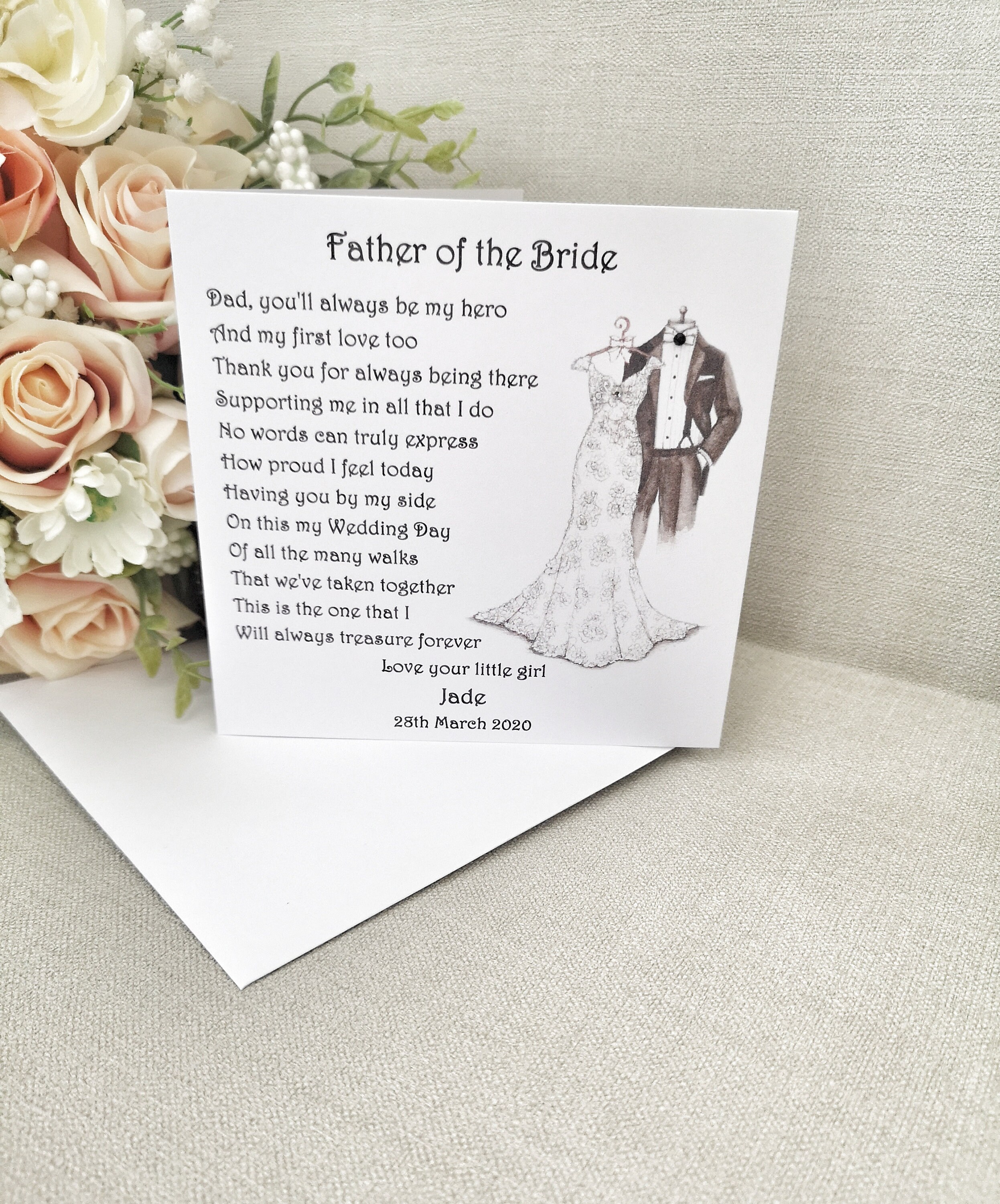 Father of the Bride Wedding Card Personalised Father of the - Etsy UK