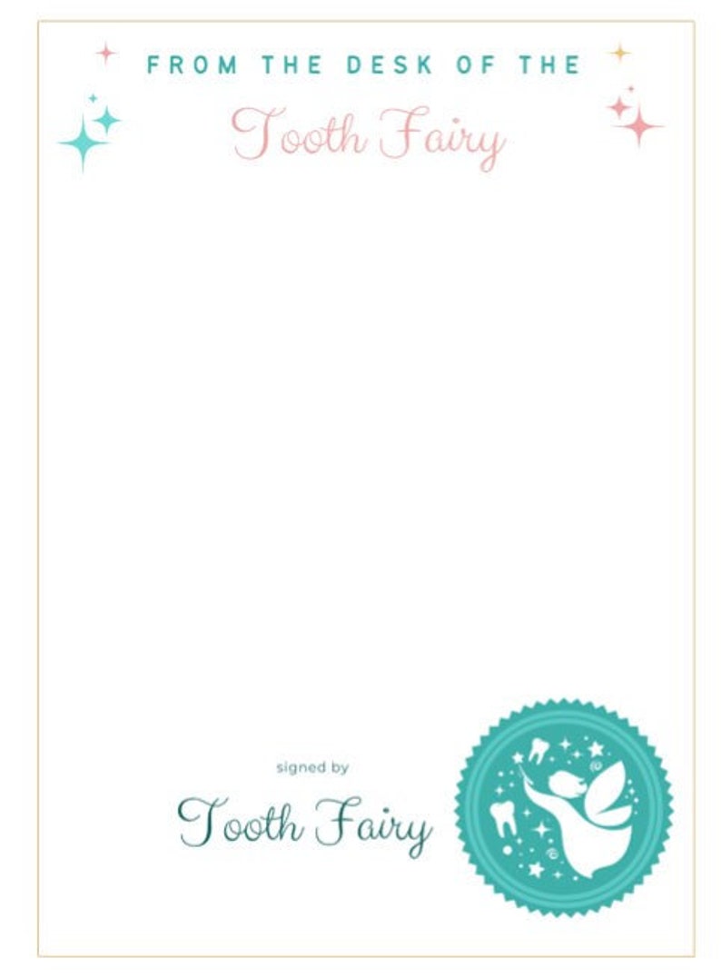 Tooth Fairy Stationary Printable - Etsy