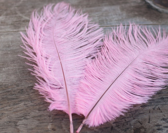 Pink Ostrich Feathers Wedding Feathers DIY Headband - Etsy