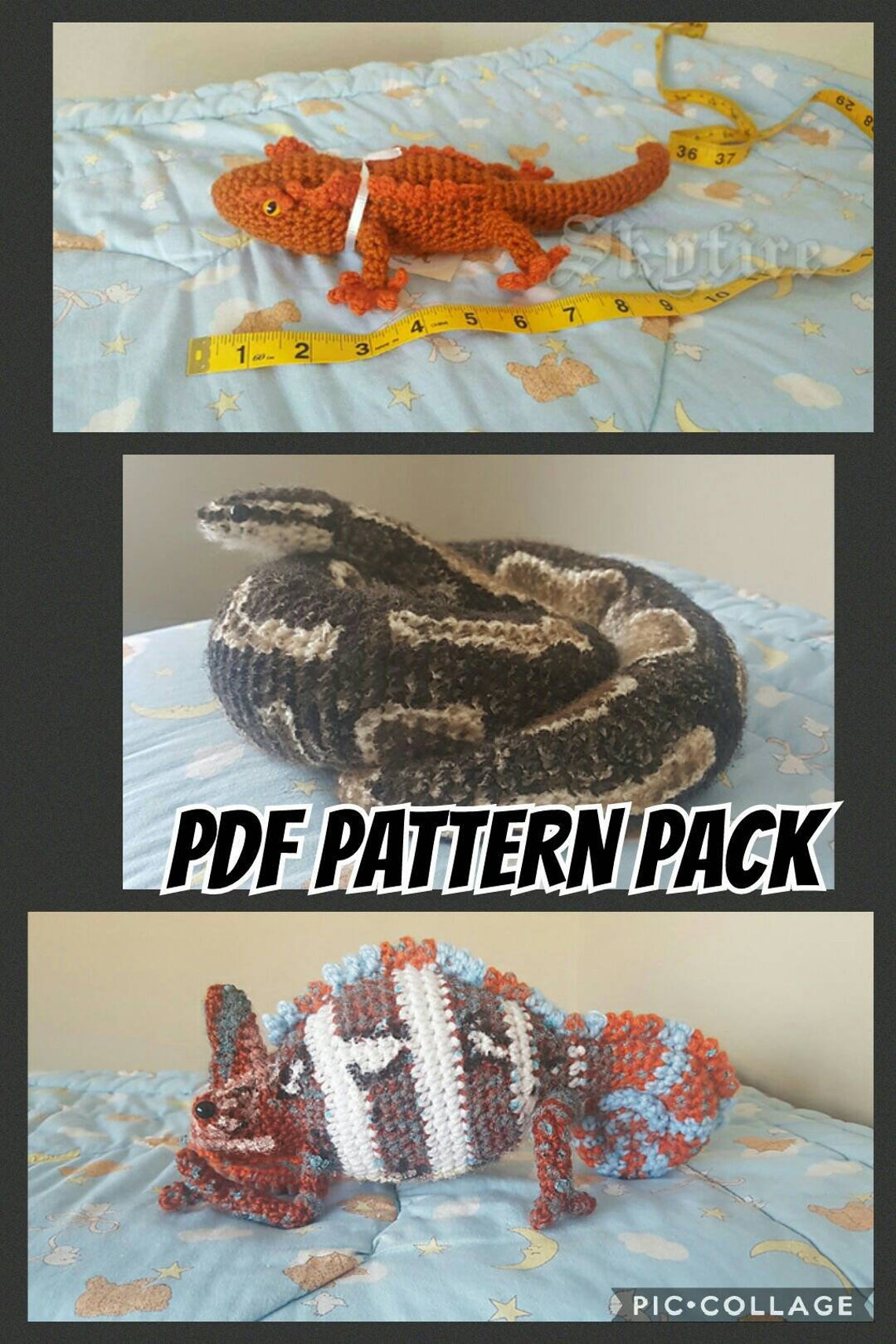 Reptile Pattern Pack 3 PDF CROCHET PATTERN - Etsy