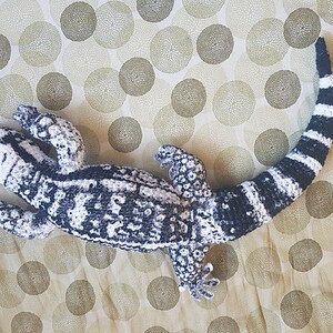 Black and White Tegu Plush Crochet PDF PATTERN - Etsy